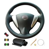China Blue Thread Leather Steering Wheel Cover for Nissan Versa Note NV200 Sentra S 2014-2019 for sale