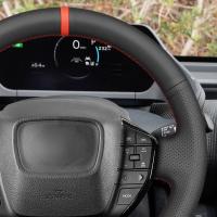 China DIY Hand Sewing Vegan Leather Steering Wheel Cover for Toyota Prius VI XW60 2023-2024 for sale