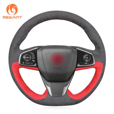 China 2017-2021 Honda Civic Type R Custom Hand Stitching Steering Wheel Cover in Grey Suede for sale