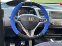 China 2007-2010 Honda Civic VIII Stufenheck Handmade Blue Suede Carbon Steering Wheel Cover for sale