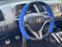 China 2007-2010 Honda Civic VIII Stufenheck Handmade Blue Suede Carbon Steering Wheel Cover for sale