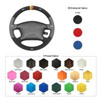 China Black and Grey Suede Leather Car Steering Wheel Cover for Toyota Camry 1997 Corolla for sale