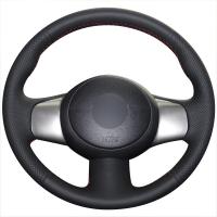 China Nissan Almera Versa Note Cube NV200 2009-2014 Hand Sewing Artificial Leather Steering Cover for sale
