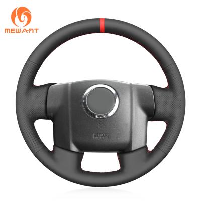 China Red Color Hand Sewing Faux Leather Steering Wheel Cover for ISUZU DMAX D-MAX 2007-2011 for sale
