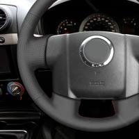 China Red Color Hand Sewing Faux Leather Steering Wheel Cover for ISUZU DMAX D-MAX 2007-2011 for sale