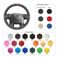 China Red Color Hand Sewing Faux Leather Steering Wheel Cover for ISUZU DMAX D-MAX 2007-2011 for sale