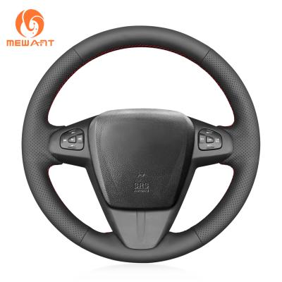 China Black Genuine Leather Steering Wheel Cover for Mazda BT-50 BT50 2012-2020 Sports Design for sale