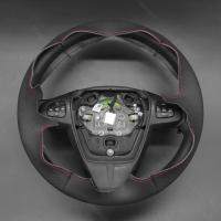 China Black Genuine Leather Steering Wheel Cover for Mazda BT-50 BT50 2012-2020 Sports Design for sale