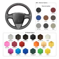 China Black Genuine Leather Steering Wheel Cover for Mazda BT-50 BT50 2012-2020 Sports Design for sale