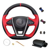 China Maxima 2016 2017 2018 Hand Stitched Steering Wheel Cover in Red and Black Customized for sale