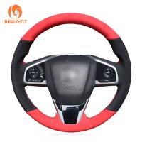 China Black Suede Faux Leather Steering Wheel Cover for Honda Civic 10 X Hatchback FC 2016-2022 for sale