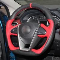 China Maxima 2016 2017 2018 Hand Stitched Steering Wheel Cover in Red and Black Customized for sale