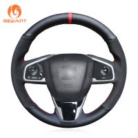 China Black Suede Faux Leather Steering Wheel Cover for Honda Civic 10 X Hatchback FC 2016-2022 for sale