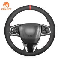 China Black Suede Faux Leather Steering Wheel Cover for Honda Civic 10 X Hatchback FC 2016-2022 for sale