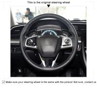 China Black Suede Faux Leather Steering Wheel Cover for Honda Civic 10 X Hatchback FC 2016-2022 for sale