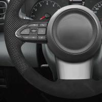 China Gray Thread Athsuede Steering Wheel Cover for Toyota Yaris Asia 2020-2024 Perfect Fit for sale