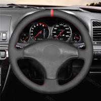 China Sew Black Suede Steering Wheel Cover for Honda Civic 6 EK CTR EK3 EK4 Type R Sir EK9 for sale