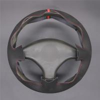 China Sew Black Suede Steering Wheel Cover for Honda Civic 6 EK CTR EK3 EK4 Type R Sir EK9 for sale