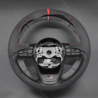 China Customized Grey Vegan Leather Steering Wheel Wrap for Toyota Yaris Cross GR 2023-2024 for sale