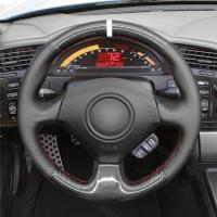 China HONDA 3-Spoke Wheel Carbon Artificial Leather Steering Wheel Cover for S2000 Civic Si Acura RSX 2000-2009 for sale
