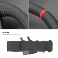China Hand Stiching DIY Vegan Leather Steering Wheel Cover for Toyota Land Cruiser 300 GR Sport 2022-2024 for sale