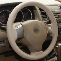 China Custom White Leather Steering Wheel Cover Perfect Fit for Nissan Versa Note 2007-2012 for sale