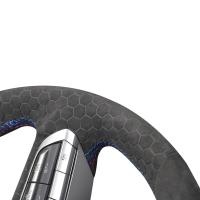 China Custom Soft Embossed Athsuede Steering Wheel Cover for CX-3 Mazda 3 Axela 2019-2023 for sale