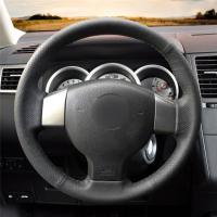 China Custom White Leather Steering Wheel Cover Perfect Fit for Nissan Versa Note 2007-2012 for sale