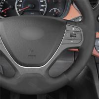 China Customize Black Suede Hand Sewing Steering Wheel Cover for Hyundai i10 i20 2013-2020 for sale