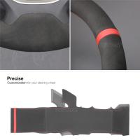 China Customize Black Suede Hand Sewing Steering Wheel Cover for Hyundai i10 i20 2013-2020 for sale