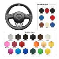 China Leather Steering Wheel Cover for Mazda 3 Axela 6 Atenza 2 CX-3 CX3 CX-5 CX5 2013-2017 for sale