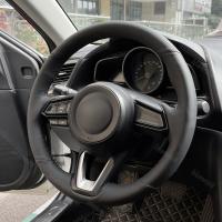 China Red Thread Steering Wheel Cover for Mazda 3 Axela 6 Atenza CX-5 CX5 CX9 CX-9 2016 2017 2018 2019 for sale