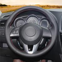 China DIY Suede Steering Wheel Cover for Mazda 3 Axela Mazda 6 Atenza Mazda 2 CX-3 CX3 CX-5 CX5 for sale