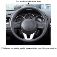 China DIY Suede Steering Wheel Cover for Mazda 3 Axela Mazda 6 Atenza Mazda 2 CX-3 CX3 CX-5 CX5 for sale