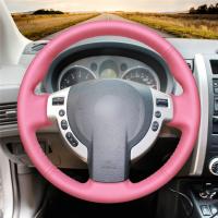 China Light Pink Customized Steering Wheel Cover Set for Nissan NV200 Sentra 2007 2008 2012 for sale