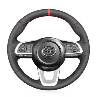 China 2020-2023 Toyota Raize Yaris Customized Genuine Leather Steering Wheel Cover 20*15*7cm for sale