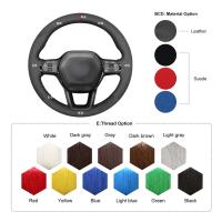 China 2017-2020 Honda Civic 11th Gen 2022 Soft Suede Steering Wheel Cover with Black Thread for sale