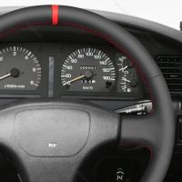 China Perfectly Fit DIY Genuine Leather Steering Wheel Wrap for Toyota LandCruiser 80 Series 1990-1997 for sale