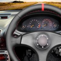 China Custom Fit Red Suede Steering Wheel Cover for Honda Integra Type R 1994-2001 Hand Sewing for sale