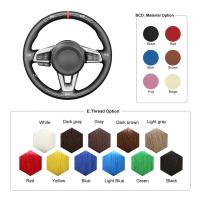 China Black Suede and Glossy Carbon Fiber Custom Steering Wheel Cover for Mazda MX-5 2016-2019 for sale