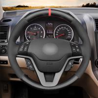 China Artificial Leather Orange Steering Wheel Cover for Honda CR-V CRV 2007 2008 2009 2010 2011 for sale