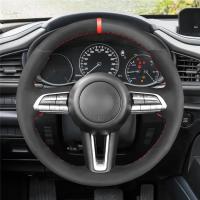 China Custom Hand Stitching Soft Suede Steering Wheel Cover for Mazda CX-30 CX30 Mazda 3 Axela 2019-2020 for sale