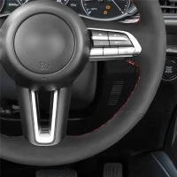China Custom Hand Stitching Soft Suede Steering Wheel Cover for Mazda CX-30 CX30 Mazda 3 Axela 2019-2020 for sale