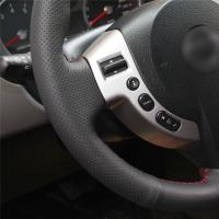 China Black Leather Hand Sewing Steering Wheel Cover for Nissan Qashqai Sentra 2007-2013 for sale