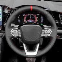 China Hand Sewing Black Leather Steering Wheel Cover for Lexus RX350 NX350 2016-2021 Year for sale