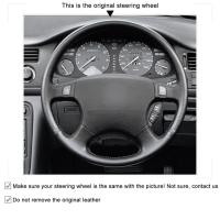 China Custom Leather Steering Wheel Cover for Honda Accord Odyssey PRELUDE 1994 1995 1996 1997 for sale