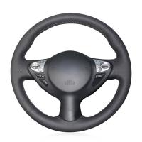 China Custom Leather Steering Wheel Covers for Nissan QASHQAI X-Trail NV200 Rogue Almera N16 Pathfinder for sale