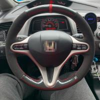 China Browness Suede Hand Stitched Steering Wheel Cover for Honda Si Civic 8th Gen 2006-2011 for sale