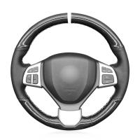 China Hand Stitched Carbon Leather Steering Wheel Cover Wrap for SUZUKI Swift 2014 2015 2016 for sale