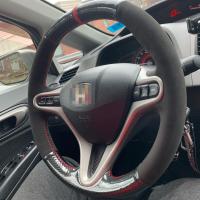 China Browness Suede Hand Stitched Steering Wheel Cover for Honda Si Civic 8th Gen 2006-2011 for sale